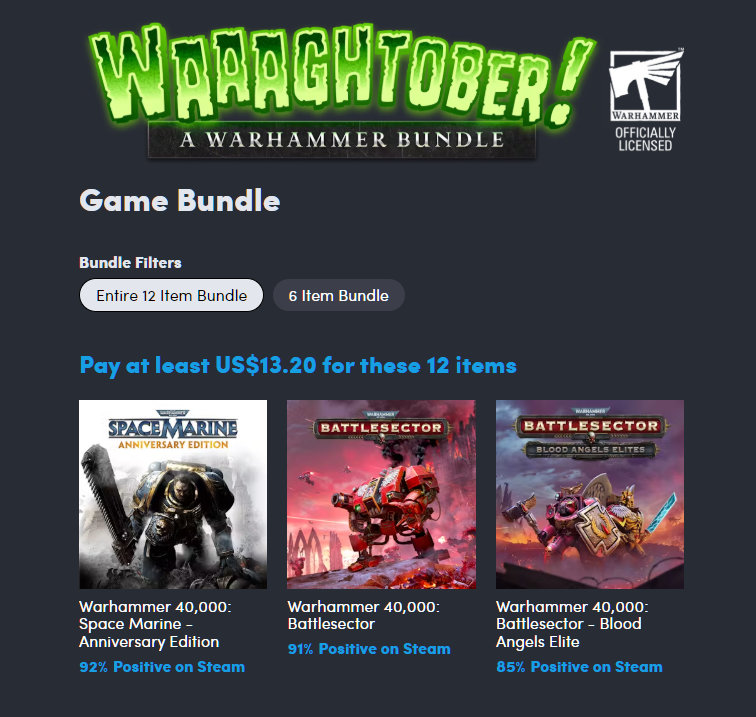 WAAAGHtober! A Warhammer Bundle | PC Gamer リスト更新中